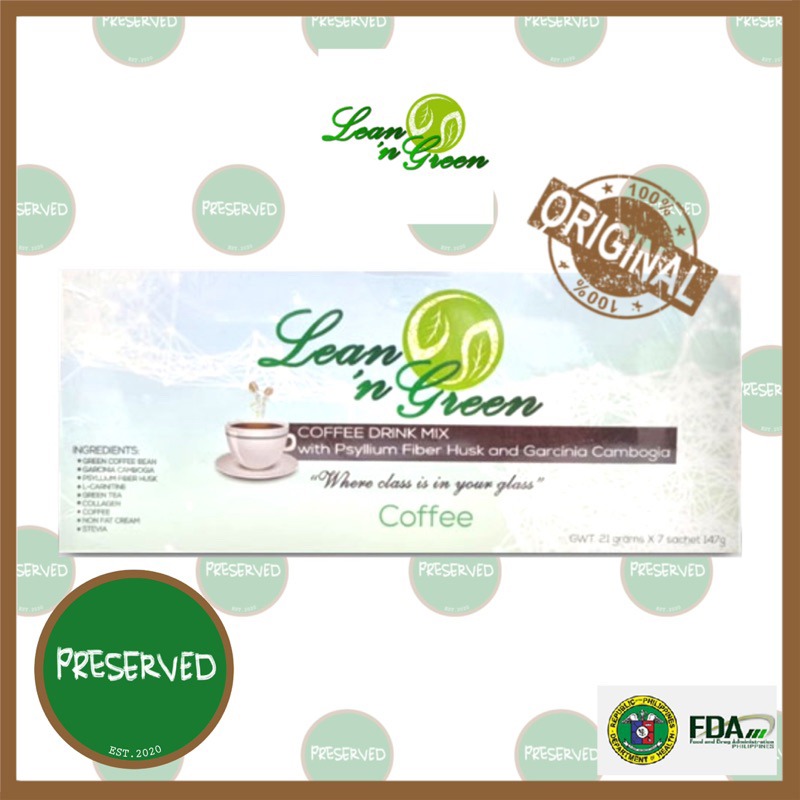 Lean n Green Coffee Drink Mix with Psylium Fiber Husk and Garcinia Cambogia (7 Sachets) | Shopee ...