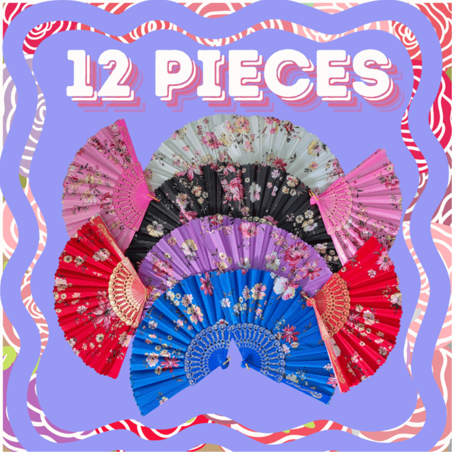 12 PIECES!! Wholesale Pamaypay O Abanico Floral Design With Different ...