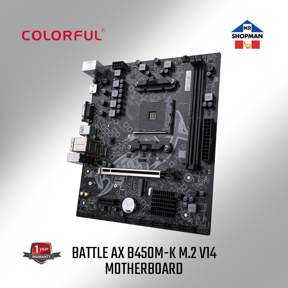 Colorful B450M K M.2 V14 Battle Ax AMD Am4 Socket Motherboard | Shopee ...