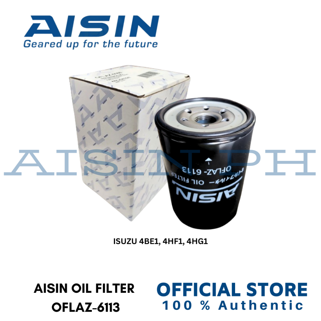 AISIN OIL FILTER for ISUZU 4BE1, 4HF1, 4HG1 (OFLAZ-6113) | Shopee ...