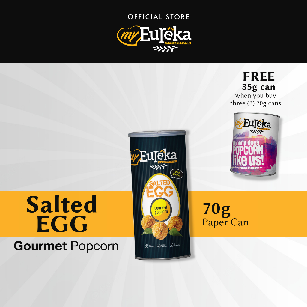 Eureka Salted Egg Popcorn 70g Can | Shopee Philippines
