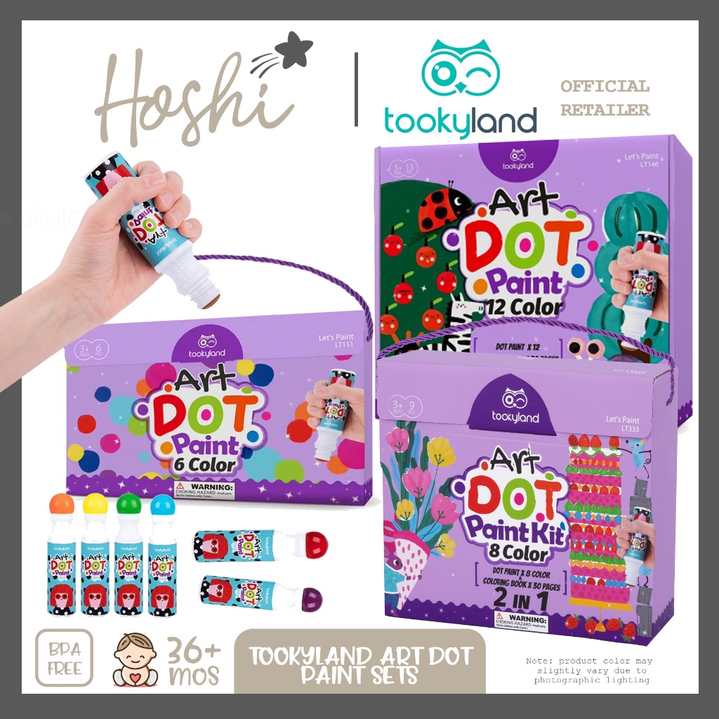 Hoshi Baby x Tookyland Washable Art Dot Paint Kit, Arts & Craft Toy for Toddlers, 36Mos ...