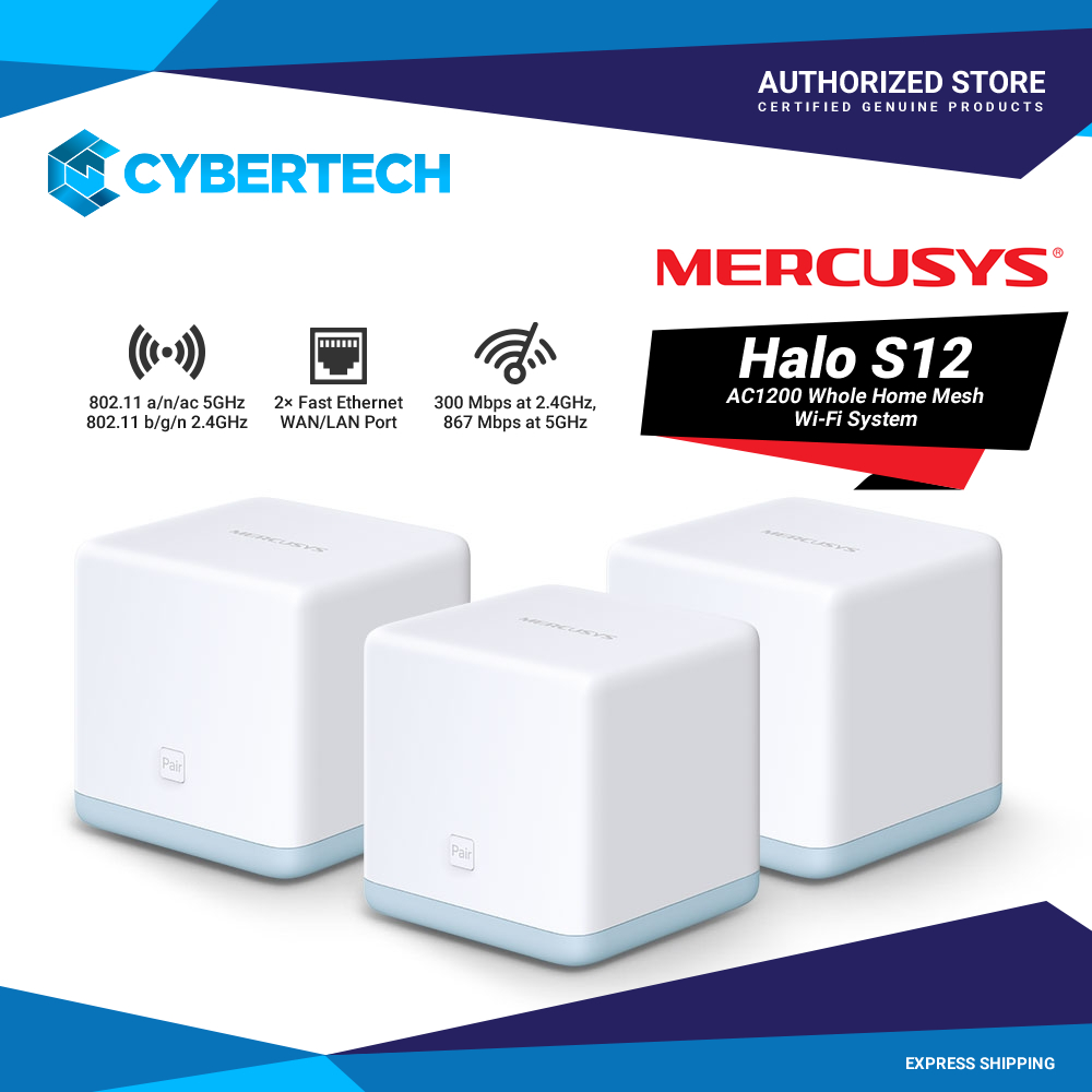 Mercusys Halo S12 (3-Pack) AC1200 Whole Home Mesh Wi-Fi System | Shopee ...