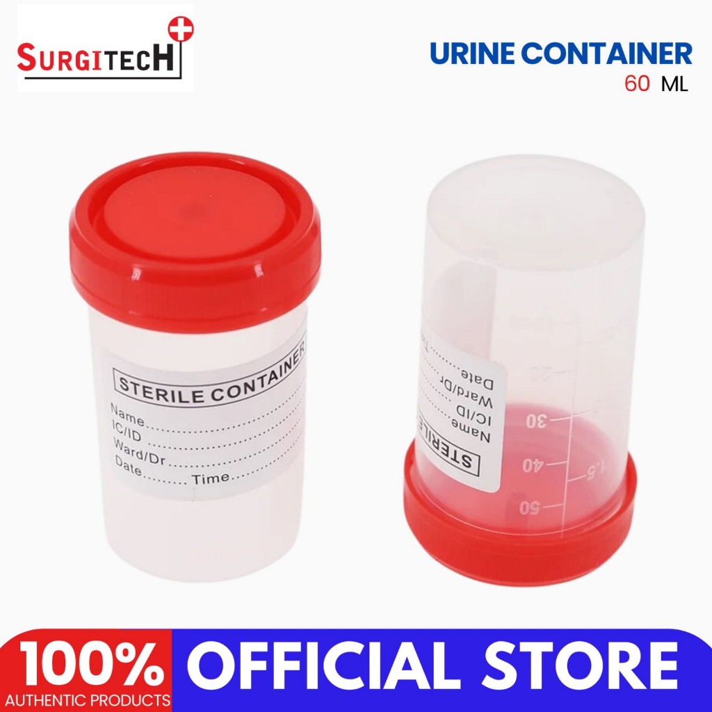 Surgitech 5PCS/10PCS Urine Specimen Container with Label 60ml (5PCS ...