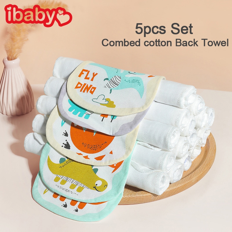iBaby 5pcs/Set Combed cotton Back Towel Sweat Towel for kids | Shopee ...