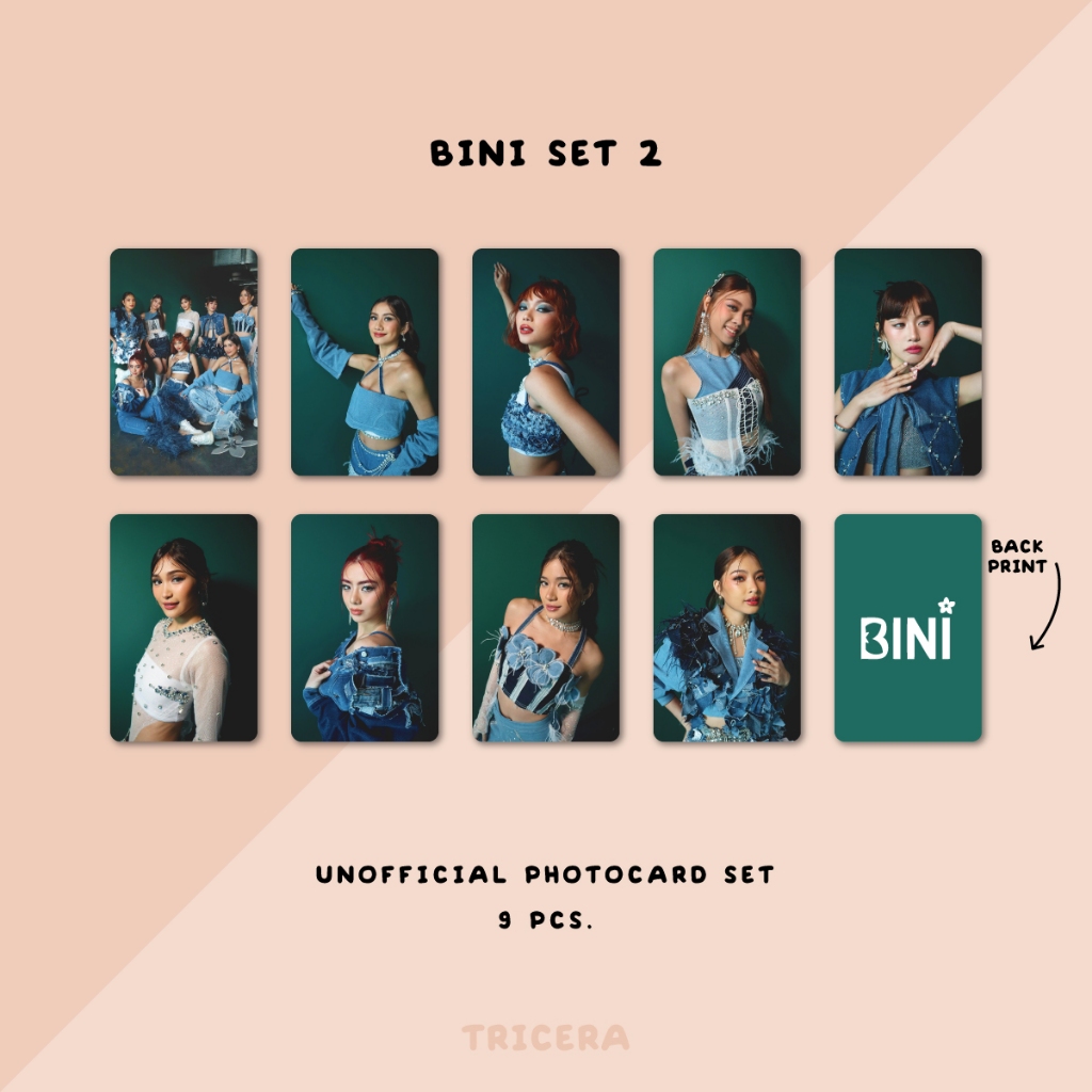 BINI Unofficial Photocard Set 2 - Holographic Rainbow | Shopee Philippines