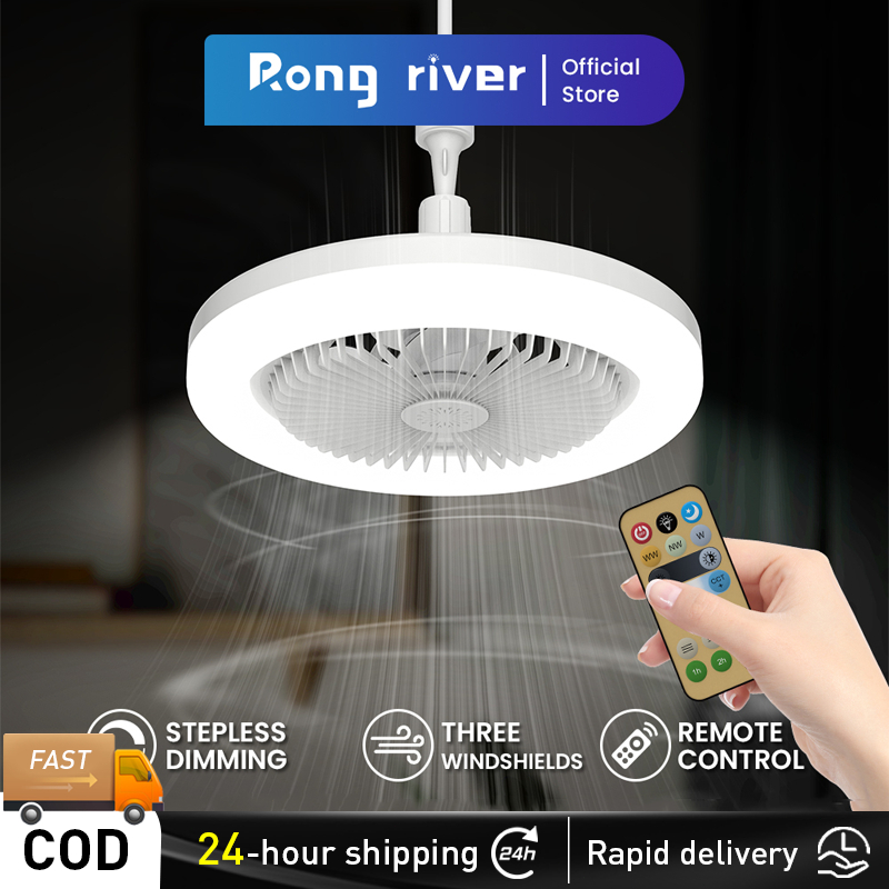 3Colors 30W Ceiling Fan with Light 2Way-Install Bulb Light Ceiling ...