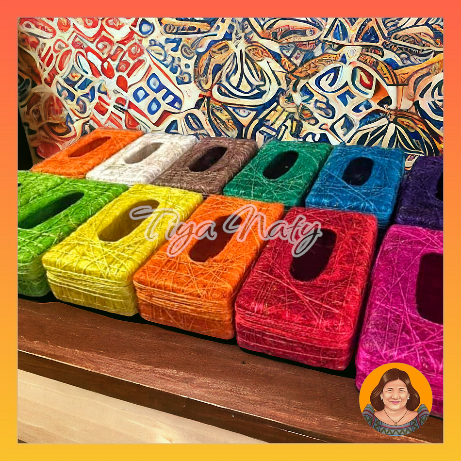 TIYA NATY Native Abaca Tissue Holder with cover dispenser for table car ...