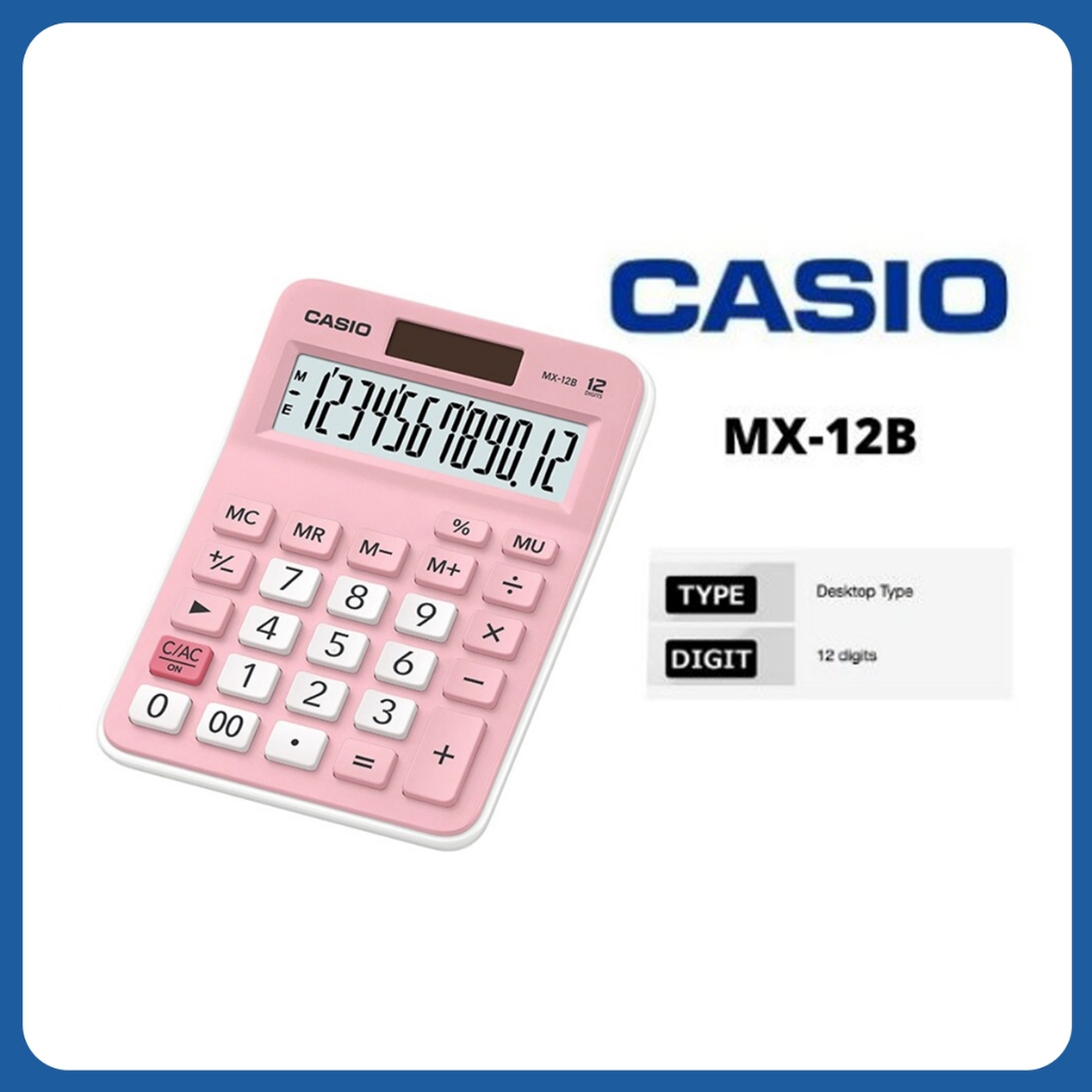 Casio MX-12B (Pink) Value Series Basic Calculator for Business (100% Original) | Shopee Philippines