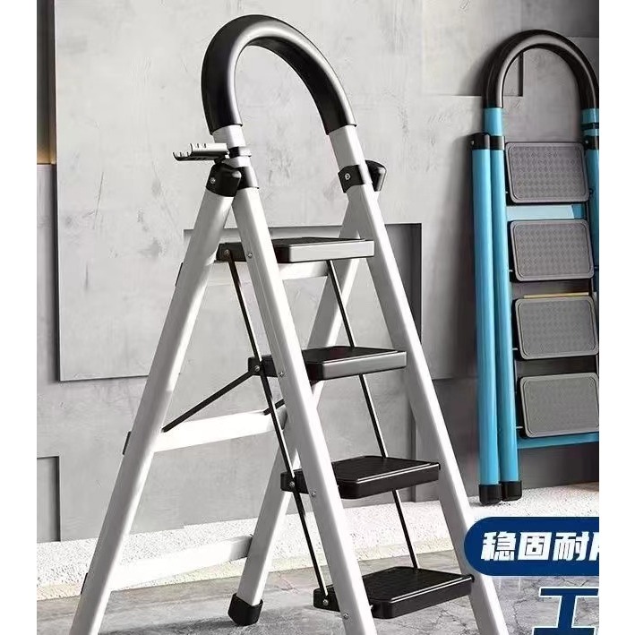 Folding Attic Ladders With Handrail Step Handrails Steel Two Stool ...