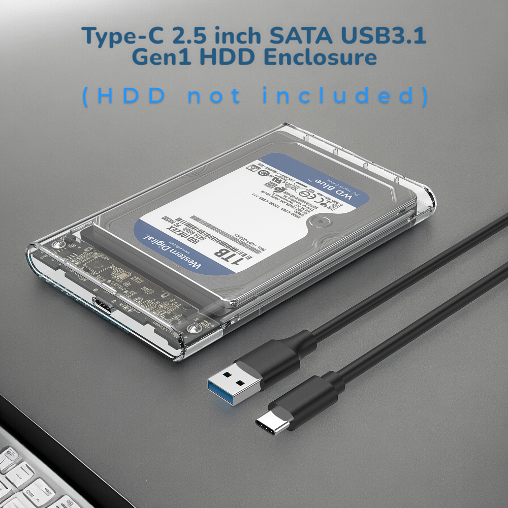 External 2.5 inch SATA USB3.1 Gen1 HDD Enclosure with Type-C Output ...
