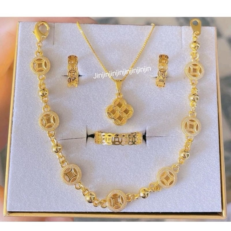 LUCKY Charm Money Catcher Coin Charm Bangkok gold Bracelet earrings ...