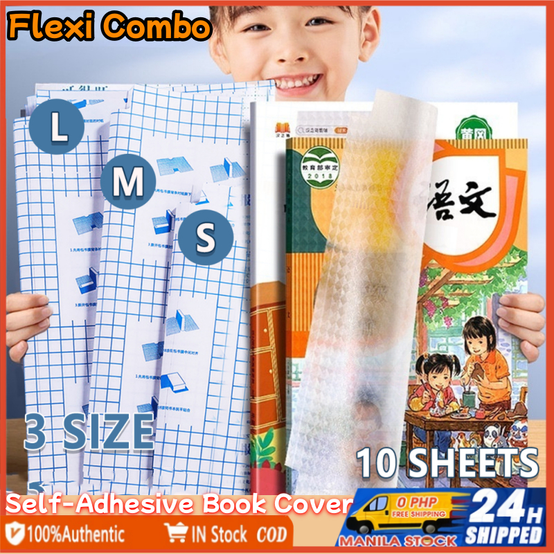 10 Sheets Self-adhesive Book Wrapper Transparent Self-adhesive ...