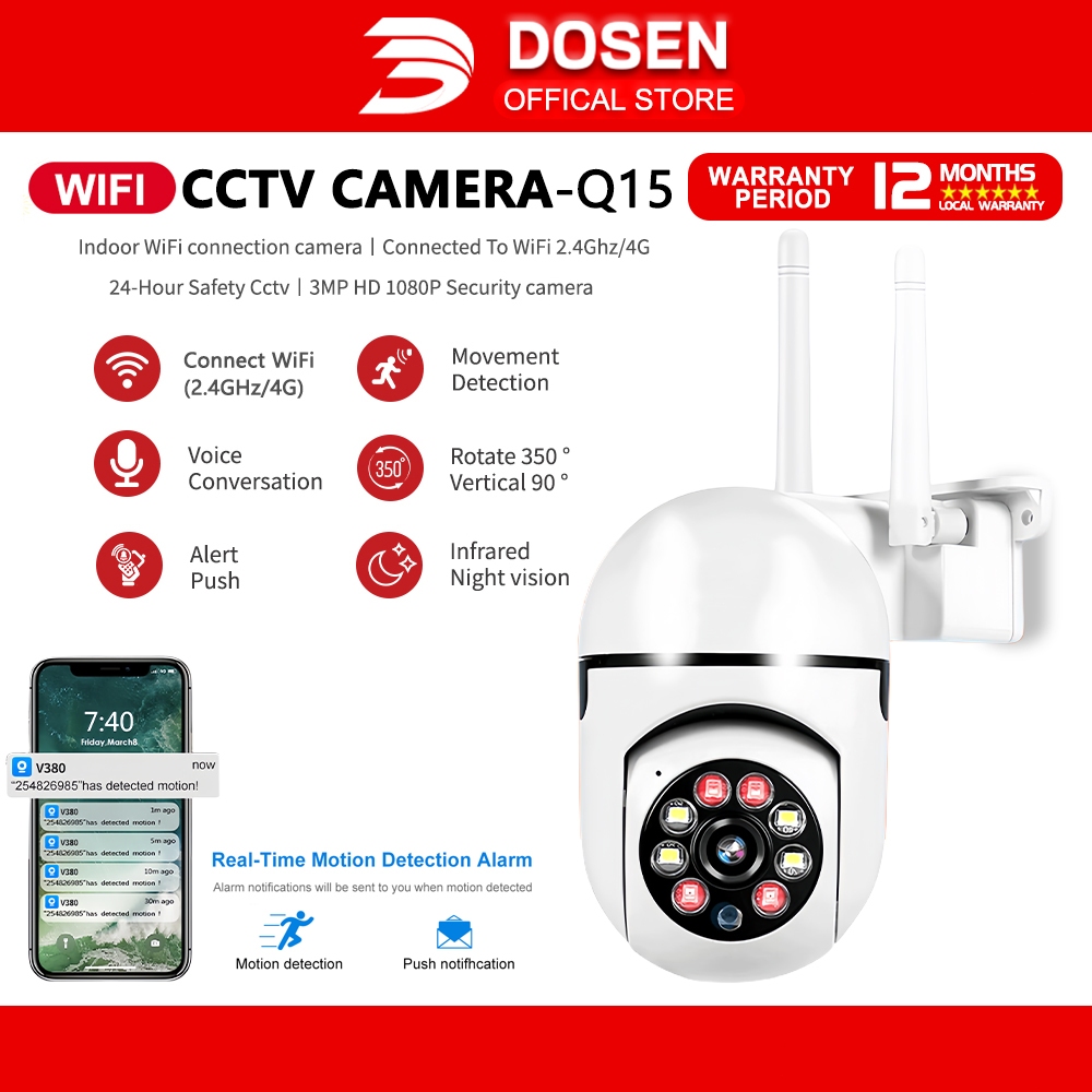 V380 Pro CCTV Camera Q15 Wifi Wireless Outdoor CCTV Night Vision HD ...