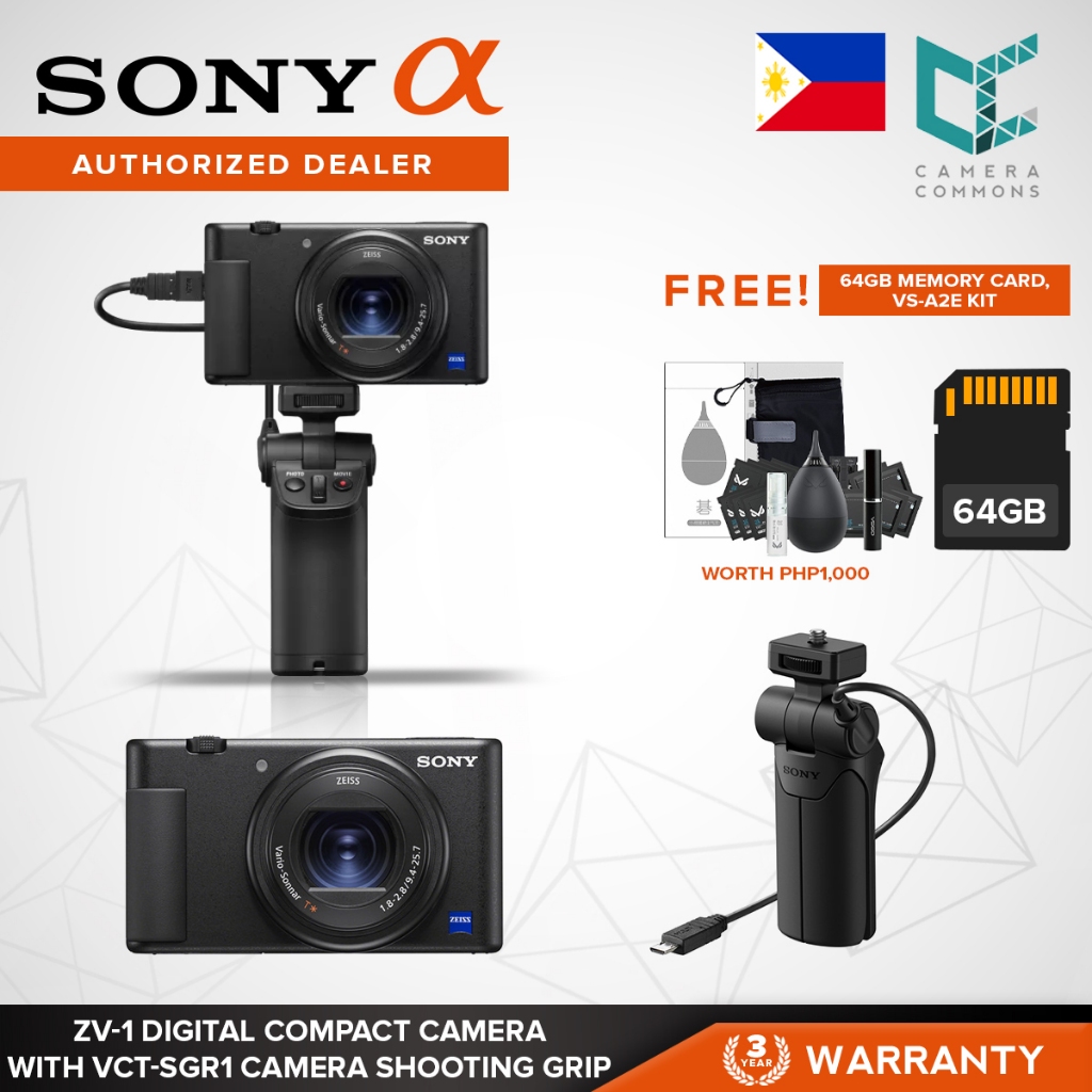 Sony ZV-1 Digital Compact Camera ZV1 With Camera Shooting Grip Vlogging ...