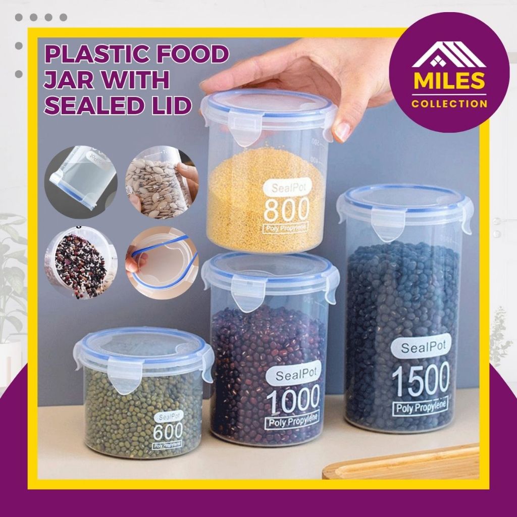 Round Sealed Food Container Jar Food Storage Organizer Airtight ...