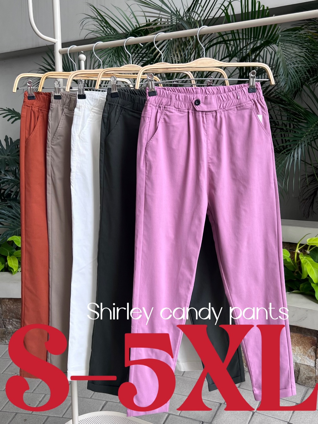 (S-5XL)CANDY PANTS WITH BUTTONS FOR WOMENS OFFICE WEAR Applicable for ...