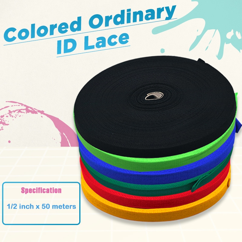 Colored Ordinary ID Lace 1/2 Inch 50 meters in 1 Roll | Shopee Philippines