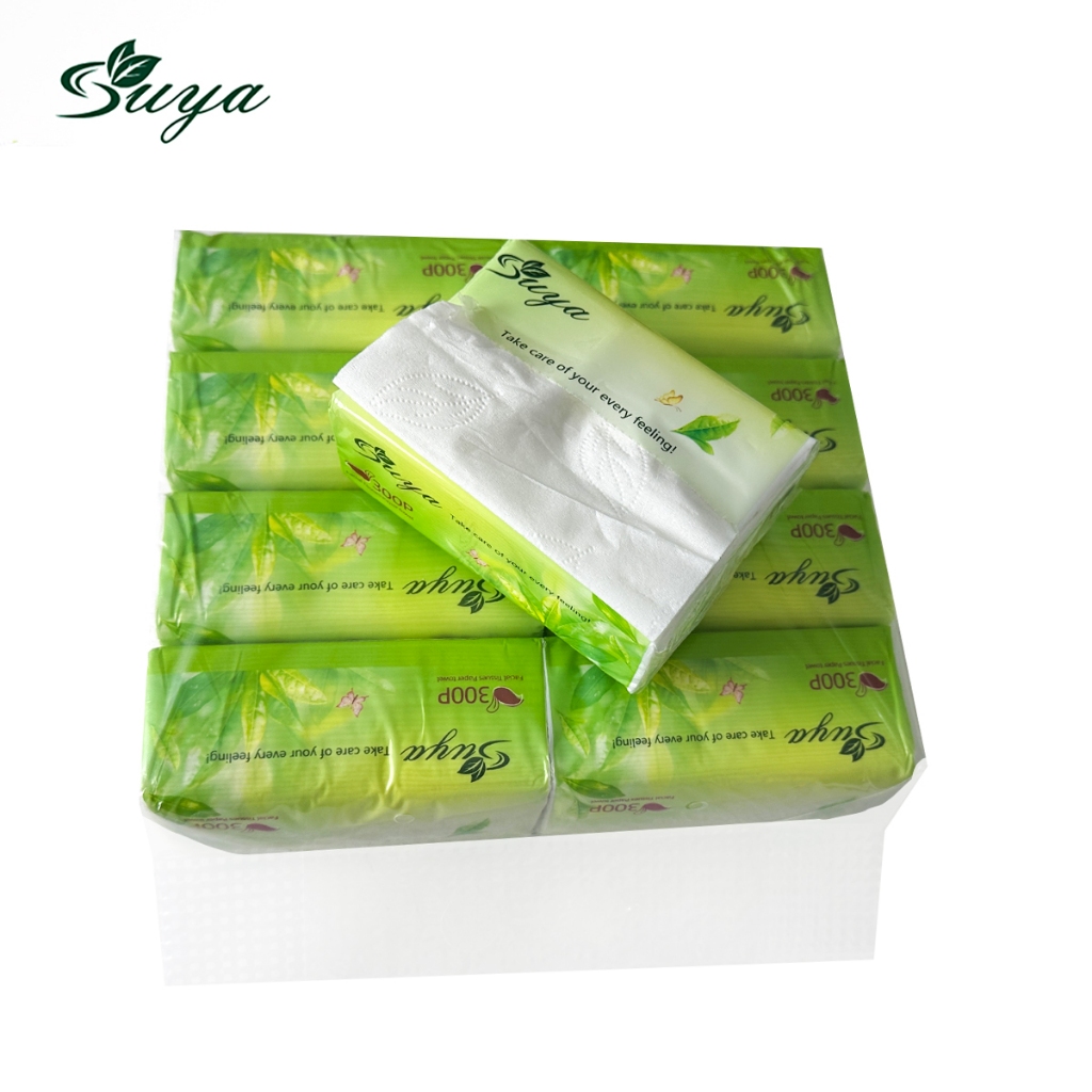 SUYA Organic Green Tea Facial Tissue Paper Towel 300sheets 1pack (8pcs ...