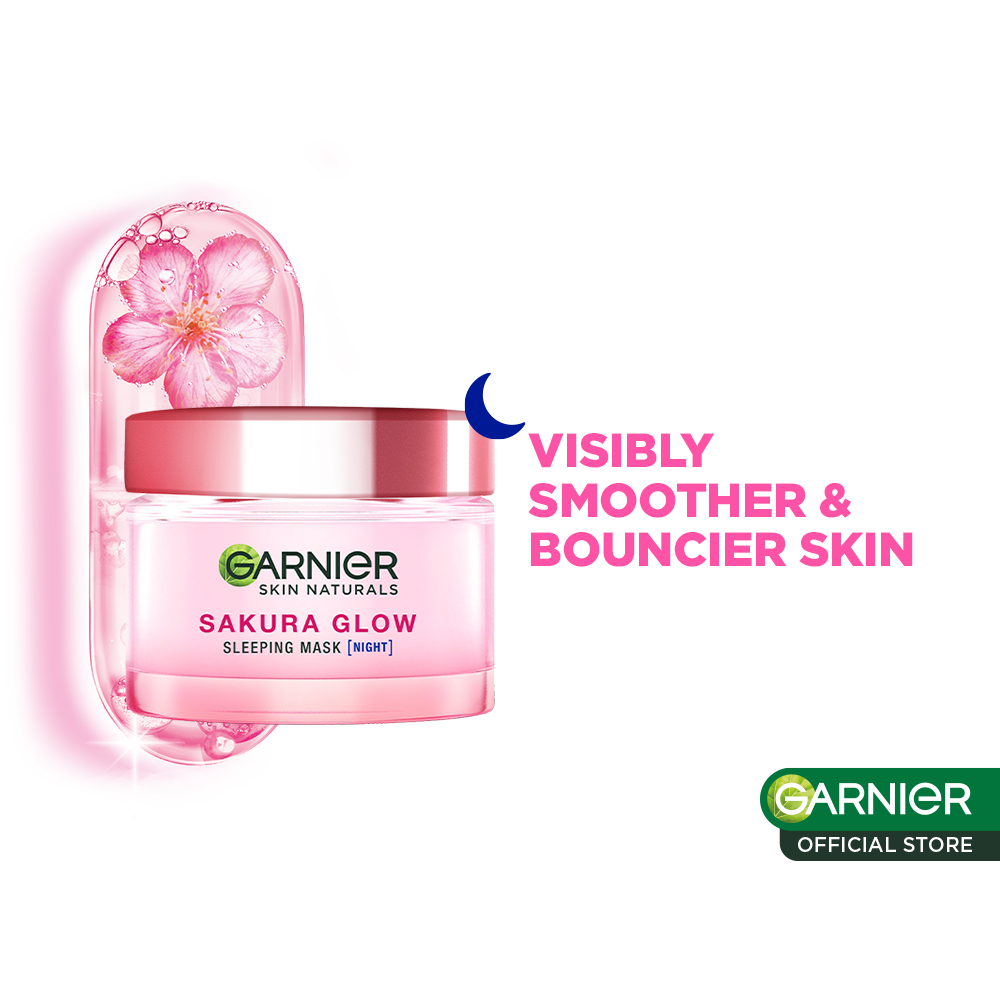 Garnier Ceramide Sakura Glow Night Cream Moisturizer (50ml) - for Skin ...