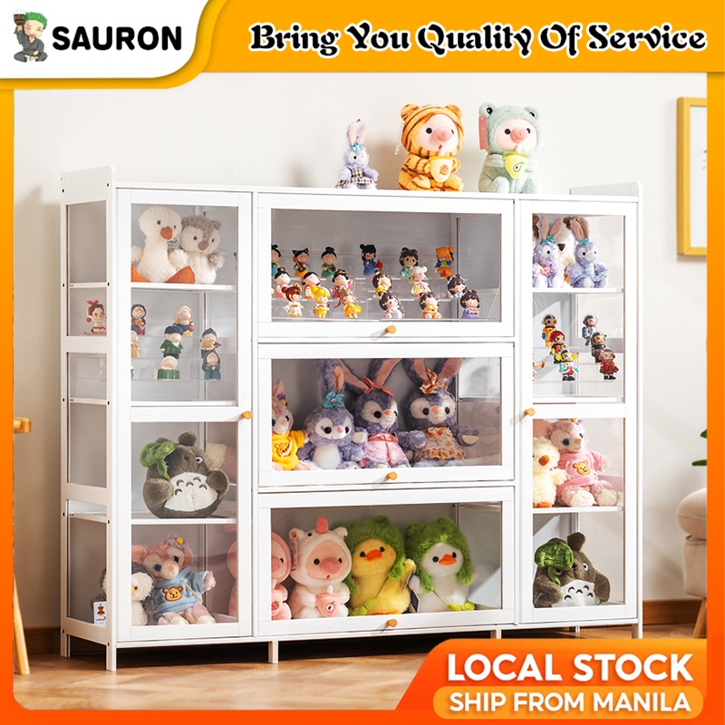 4/5Door bearing Display Cabinet Three Sided Transparency Acrylic Bamboo ...