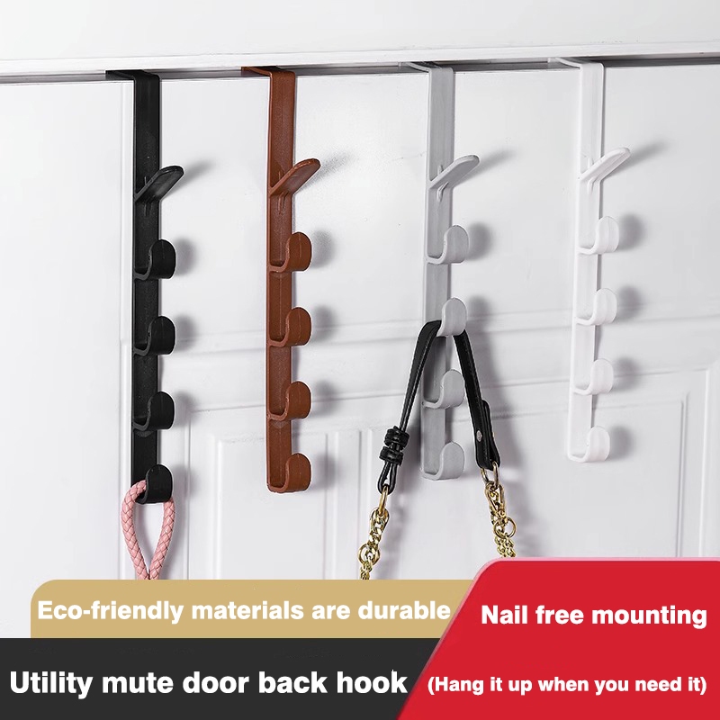 5 Hooks Multifunctional Five-section Behind Wardrobe Room Kitchen ...
