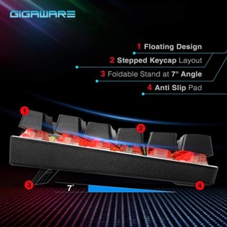 Gigaware KG1 Mnemonix TKL 87 104 Keys Hot-Swappable RGB Backlight Mechanical Keyboard Free ...