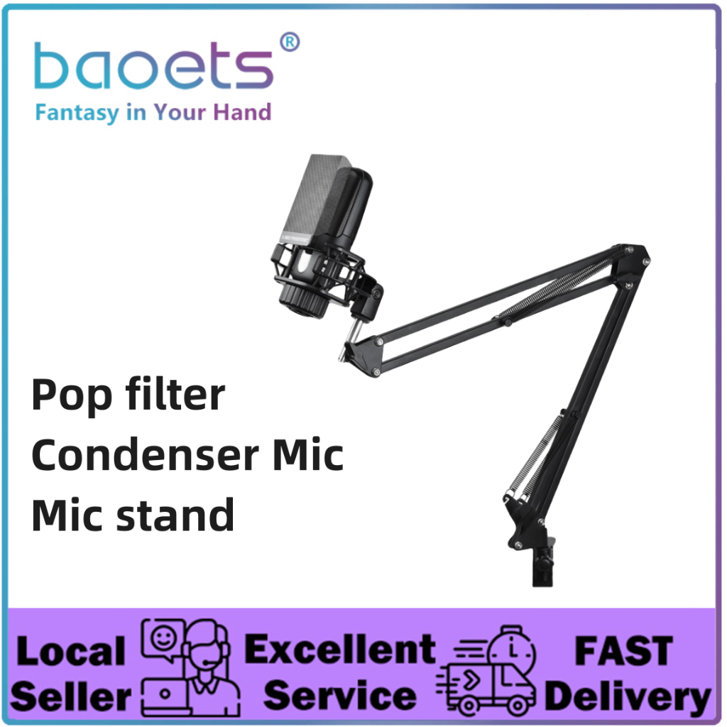 Condenser Microphone set with mic stand for Podcast Streaming Live ...