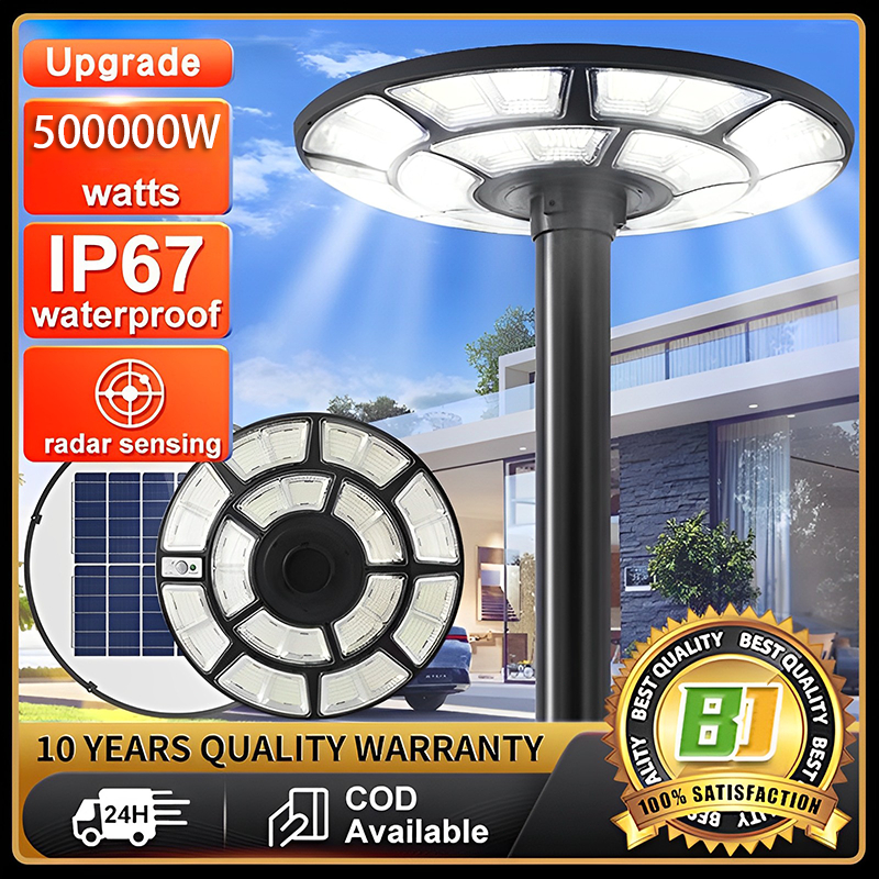 BD UFO Solar Street Light Solar Light Outdoor Lighting 500000W With Sense Remote Waterproof IP ...