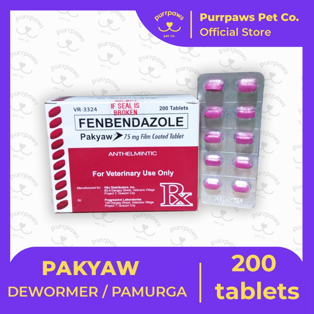 PAKYAW 200 Tablets Per Box (treat a variety of parasites in dogs/pigs ...