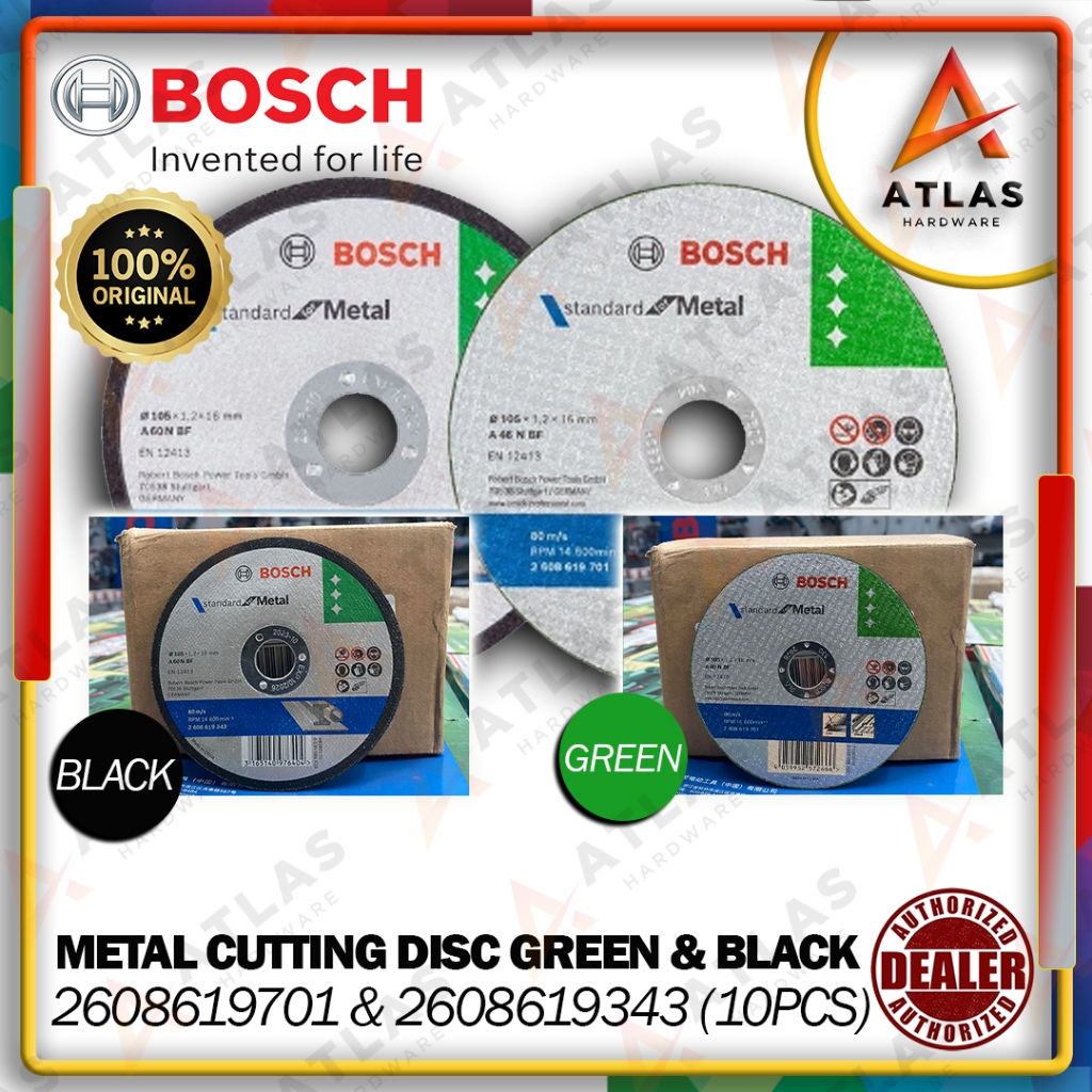 Bosch Cutting Disc 4" Super Thin Black & Green Original 10 PCS *atlas ...