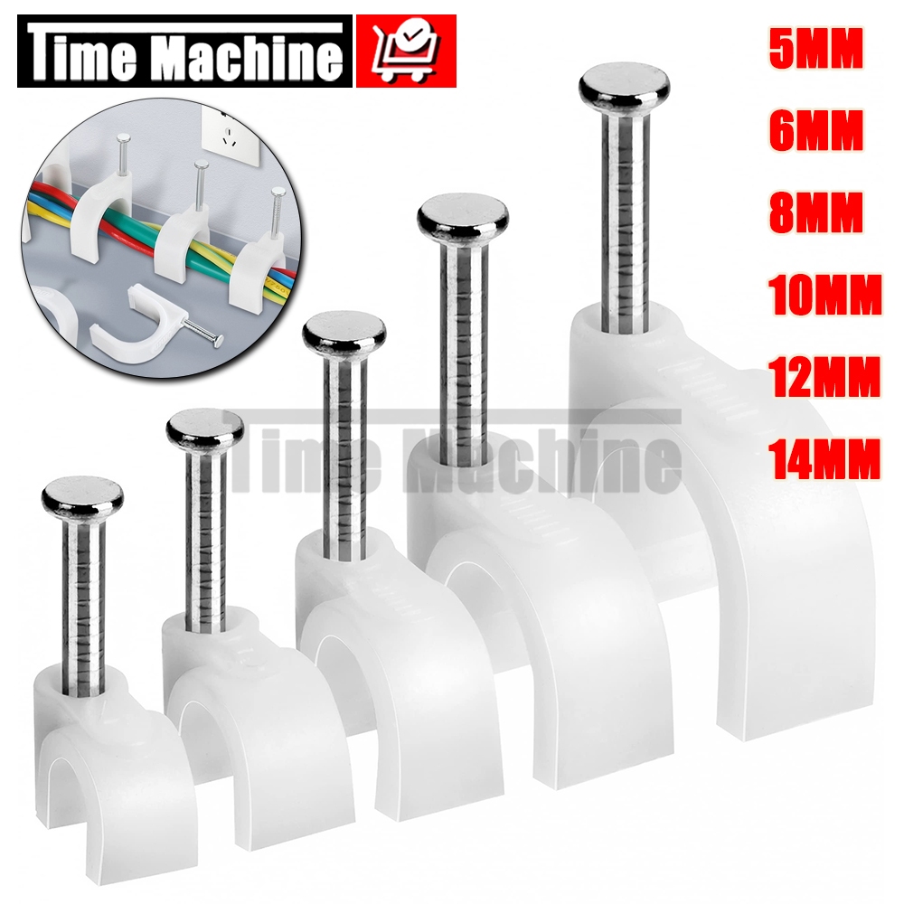 Pvc Cable Clip Round And Flat White Cable Ethernet Tv Telephone Wires ...