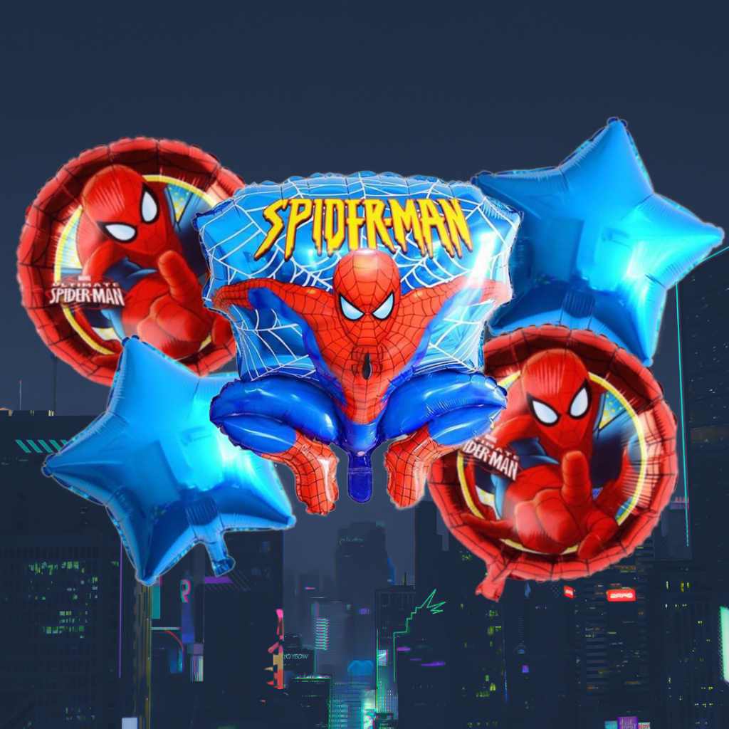 PS-465 (1 set) Spiderman web 5 pcs Set Party Decoration Birthday ...