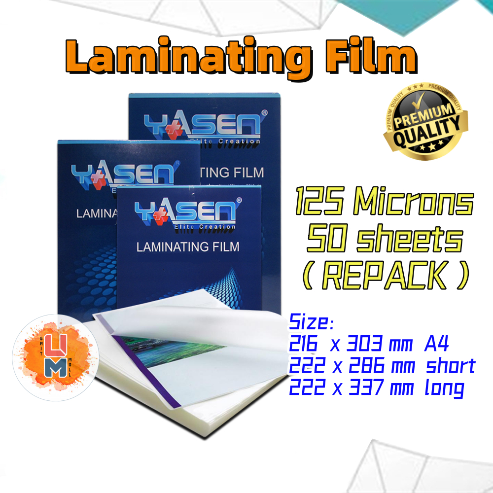 50pcs A4 SHORT LONG 125 Microns Photo Documents Pet Laminating Film ...
