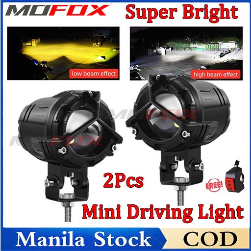 MOFOX 2Pcs ZX1 Giant Eye Mini Driving Light MDL 80W High/Low Motorcycle ...
