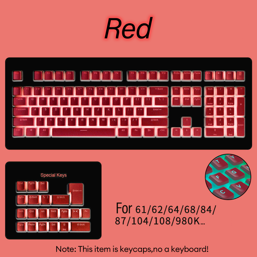 Pudding Keycaps 129keys Backlit Keycap OEM Profile PBT Material for ...
