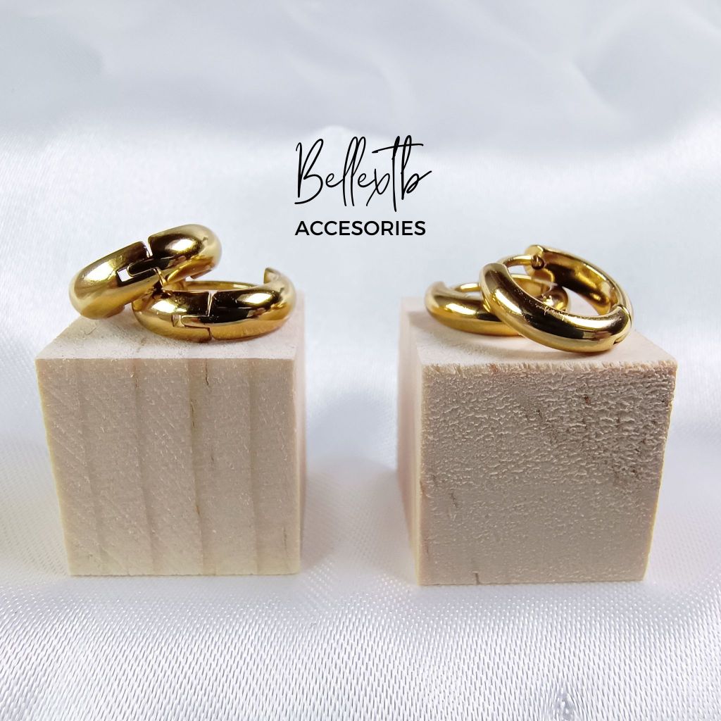 Judy Thick Basic Hoop Earrings Stainless Steel Non-tarnish ...