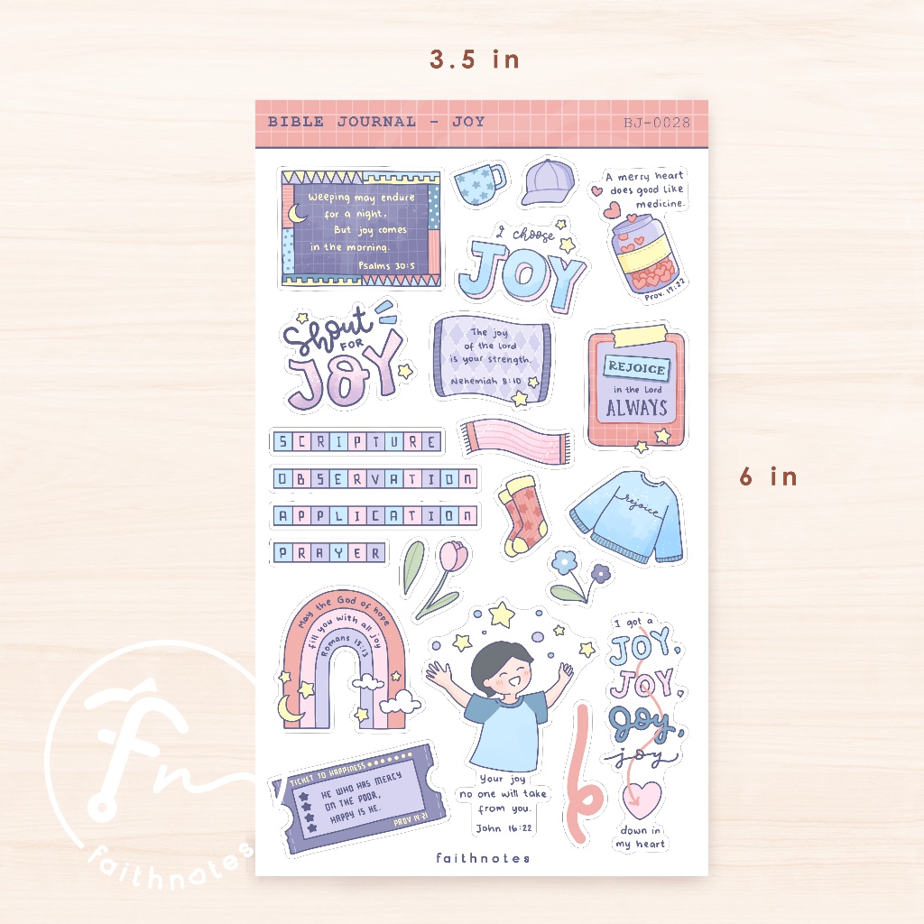Bible Journal Sticker Sheet - JOY | Journal Sticker | Planner Sticker ...