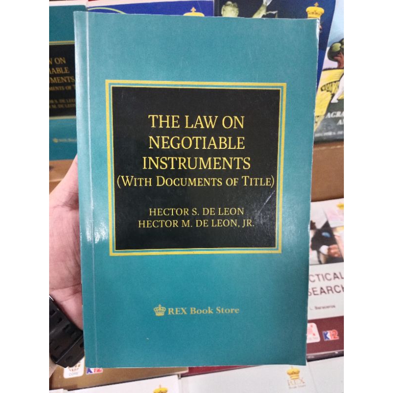 THE LAW ON NEGOTIABLE INSTRUMENTS ( WITH DOCUMENTS OF TITLE ) | Shopee ...