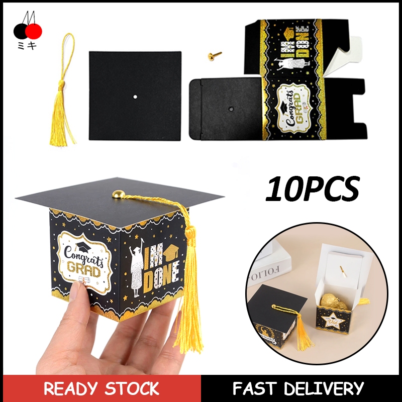10PCS Graduation Cap Gift Box DIY Grad Cap Box Graduation Cap Candy ...