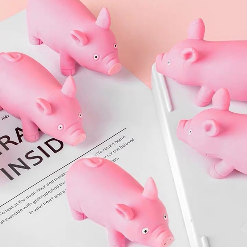 Lara Pink Pig Vent Relieve Pressure Squeeze Elastic Pigs Stress Relief ...