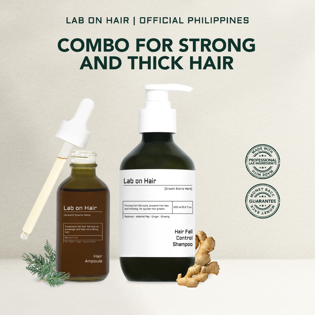 Lab on Hair Hair Fall Control Shampoo + Hair Density Ampoule Combo ...