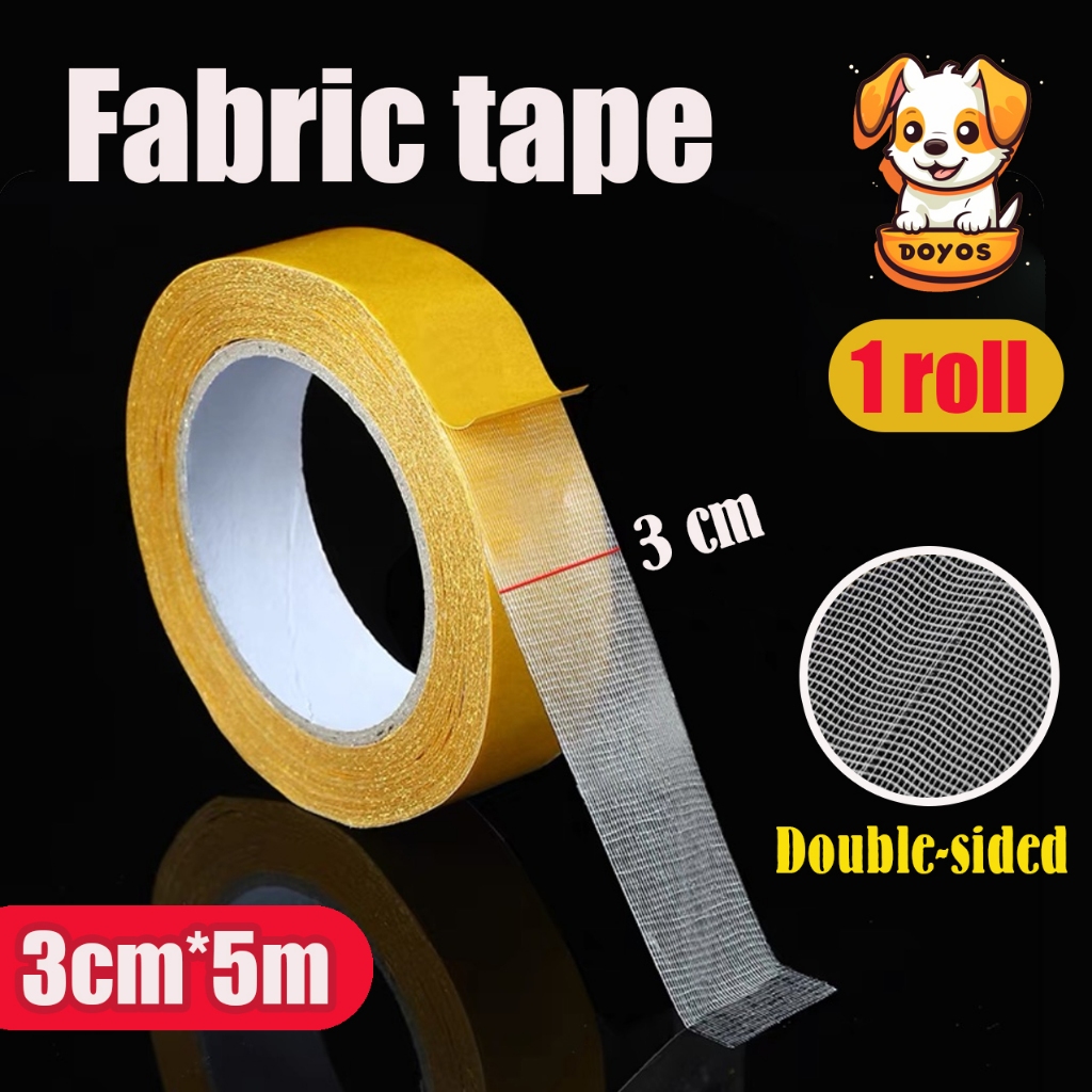 DOYOS 5M Double-Sided Fabric Tape 3CM Wide Traceless Removable Sticky ...