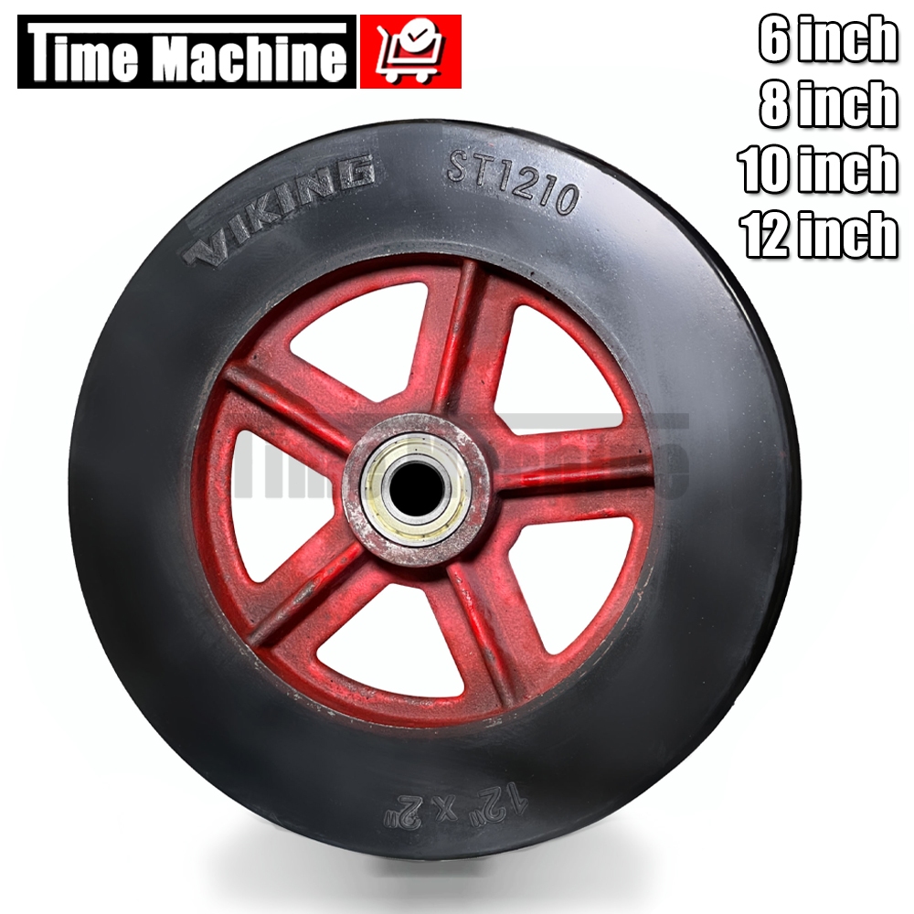 6, 8,10, 12 Inches Push Cart Rubber Wheel Heavy Duty Wheel Replacement ...
