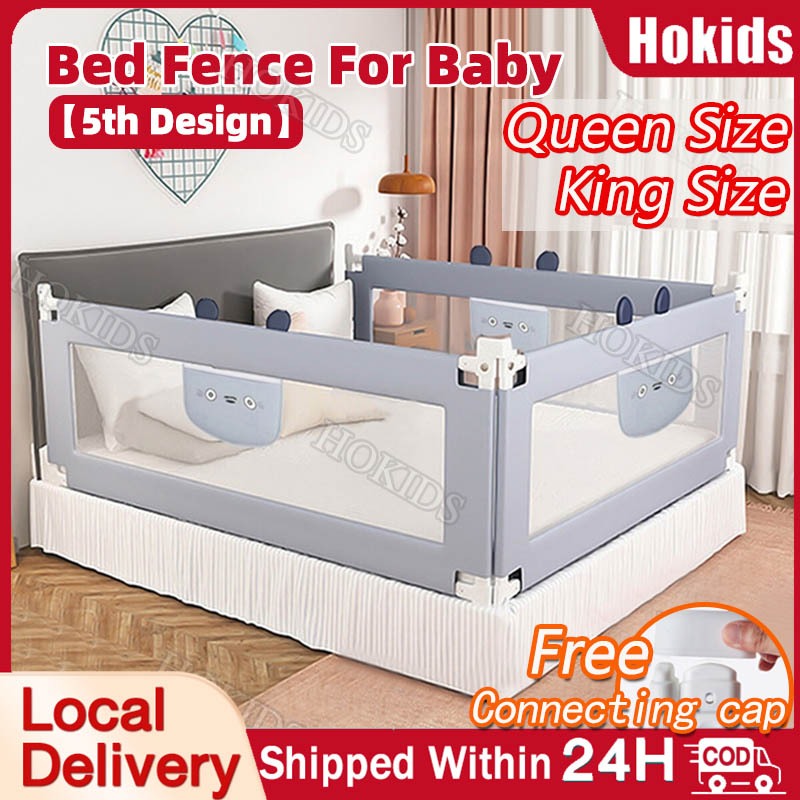 Baby Bed Fence Queen/king Size Slide Down Guard Rail Safety Anti-fall ...