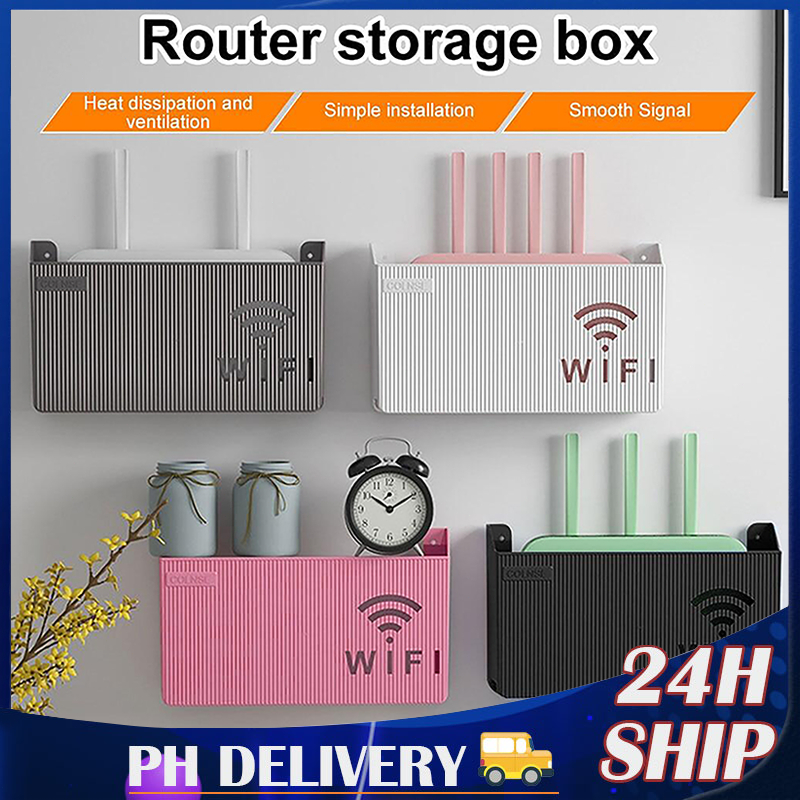 Wifi router rack set-top box rack TV router stand storage box Wall ...