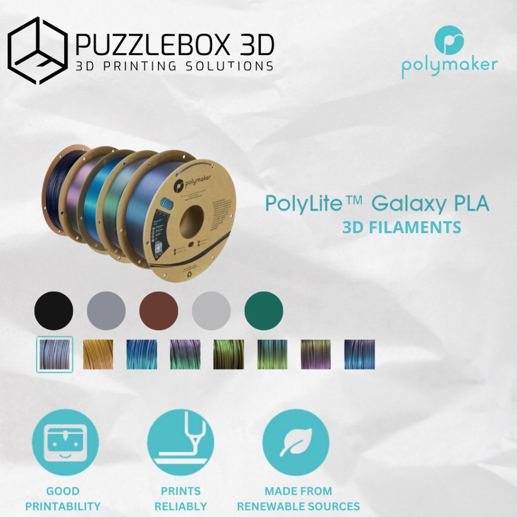 Polymaker Galaxy and Sparkle PLA Filament (1.75mm & 2.85mm), Glitter ...