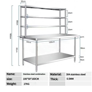 CHKUI Stainless table metal console table 304 double layer Stainless ...