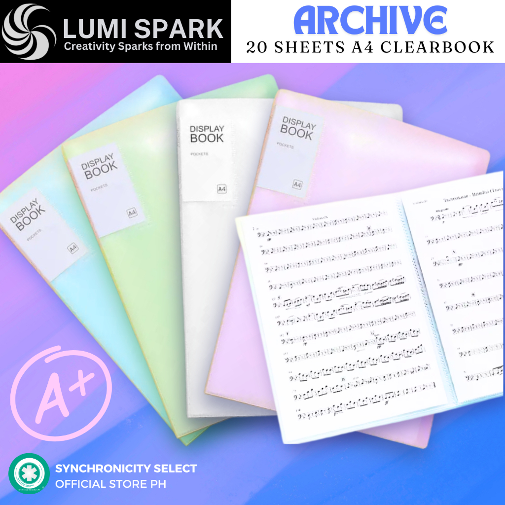 LUMISPARK ARCHIVE A4 Clearbook | Display Book Music Score School ...
