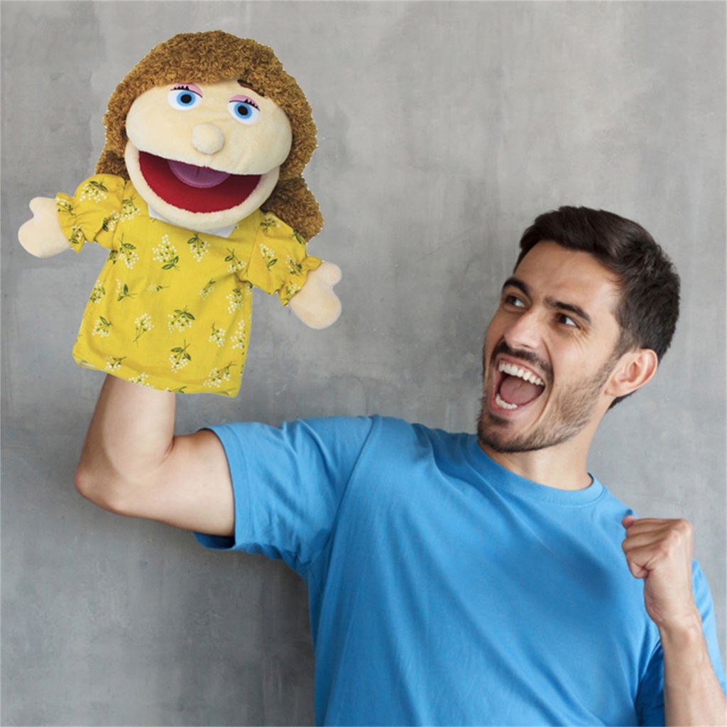 Lovely Family Hand Puppets Mouth Opening Plush Puppets Toys Role ...